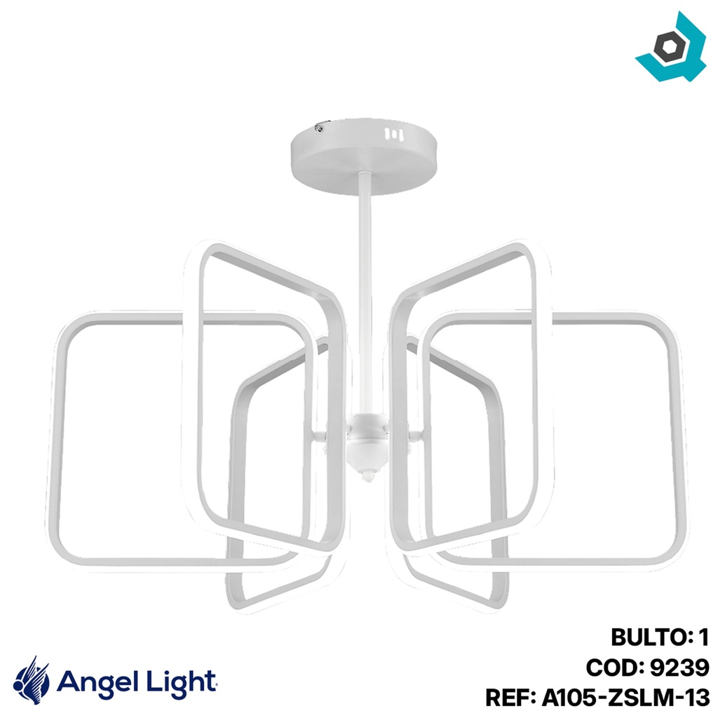 LAMPARA LED COLGANTE 100W 6 CUADRADOS ANGEL LIGHT | Litani Import Export